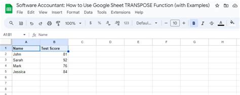 How To Use Google Sheets TRANSPOSE Function With Examples