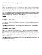 Week 4 Writing Assignment Rubric S22 Doc COMM8071 Week 4 Writing Assignment 10 A