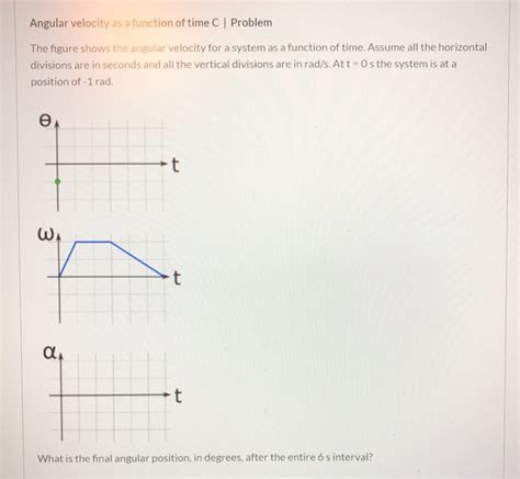 solved angular velocity as a function of time c problem the