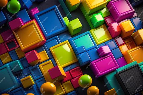 Premium Photo Colorful Geometric Tetris Like Shapes A Playful Display Of Abstract Art