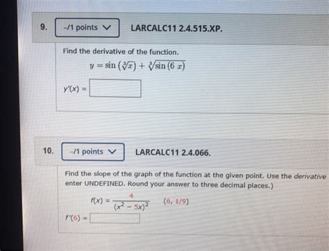 Solved 1 Points Larcalc11 2 4 515 Xp Find The