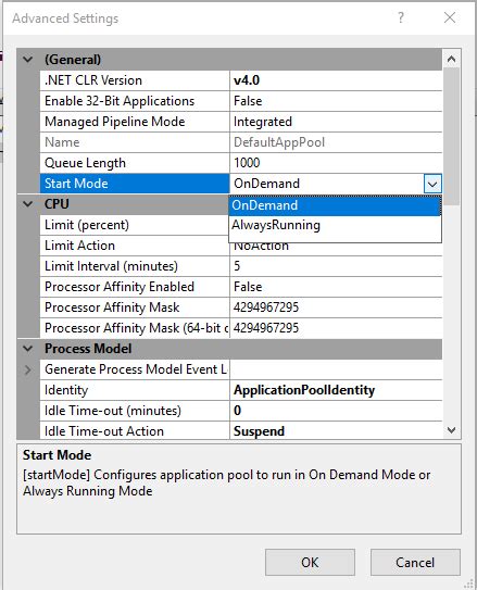 iis 7 5 configure iis 7 5 website to never shut down server fault