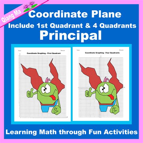 Back To School Coordinate Plane Graphing Picture Monster 6 In 1 Bundle Made By Teachers