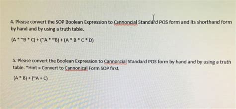 solved 4 please convert the sop boolean expression to
