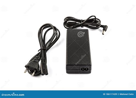 Notebook Power Ac Dc Adapter Isolated On White Background Stock Image