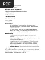 AQA - Assembly Language Mnemonics Commands | PDF | Assembly Language | Computer Science