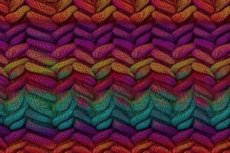 Premium AI Image Colorful Diagonal Knitted Pattern