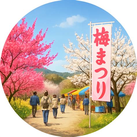 越生梅林梅まつり Ogose Plum Grove Plum Festival わかりやすい観光マップ Japan Sightseeing Map Kawaii Official