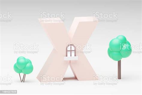 3d 알파벳 회색 배경에 작은 집으로 만든 글자 모양 3d 렌더링 문자 X 3차원 형태에 대한 스톡 사진 및 기타 이미지 3