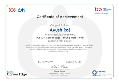 Ayush Raj On Linkedin Career Tcs