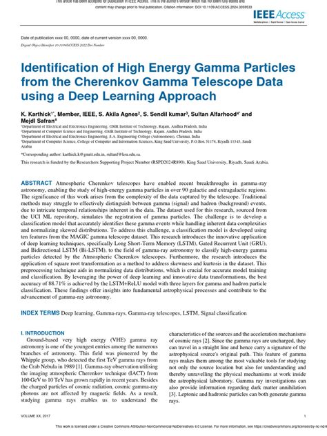 identification of high energy gamma particles from the cherenkov gamma