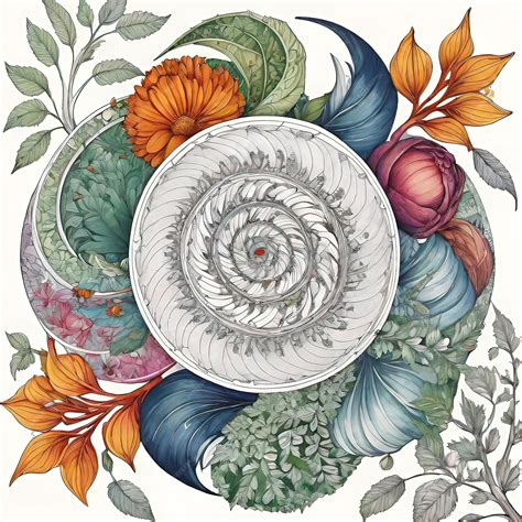 Premium Photo Fibonacci Sequence Circular Spiral Illustration For Adults Beautiful Design And