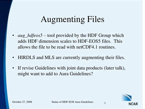 PPT Status Of HDF EOS Aura Guidelines PowerPoint Presentation Free Download ID 4077682