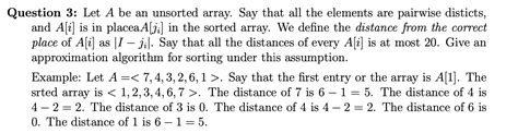 Solved Question Let A Be An Unsorted Array Say That All Chegg