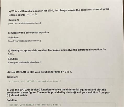 Problem Consider The RLC Circuit Shown Below Chegg Com