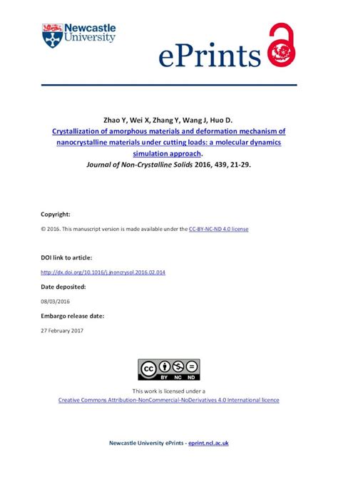 Pdf Molecular Dynamics Simulation Ofeprintnclacukfilestore