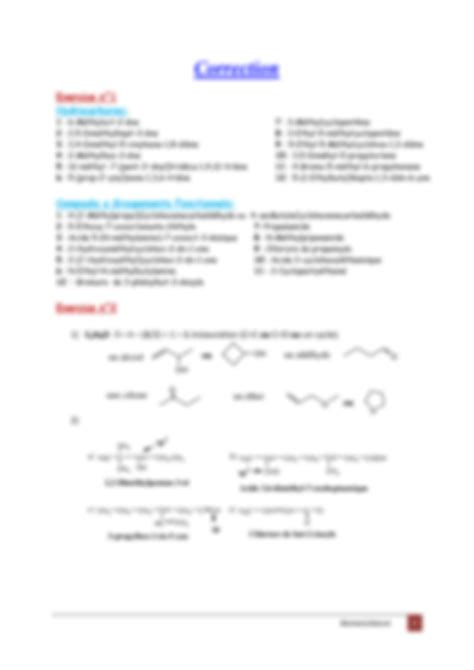 Solution Exercices Corrig S Nomenclature Studypool