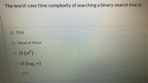 Solved The Worst Case Time Complexity Of Searching A