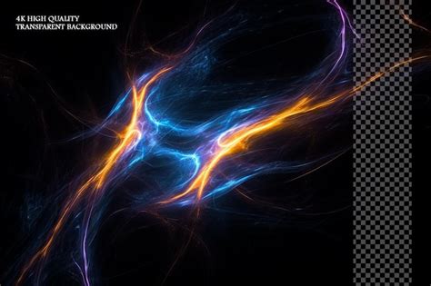 Premium PSD Glowing Curved Lines Abstract On Transparent Background