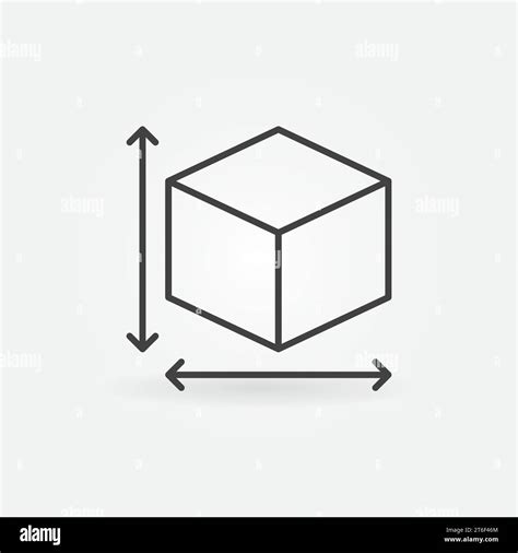 Cube Measurements Vector Concept Linear Icon Or Symbol Stock Vector Image Art Alamy