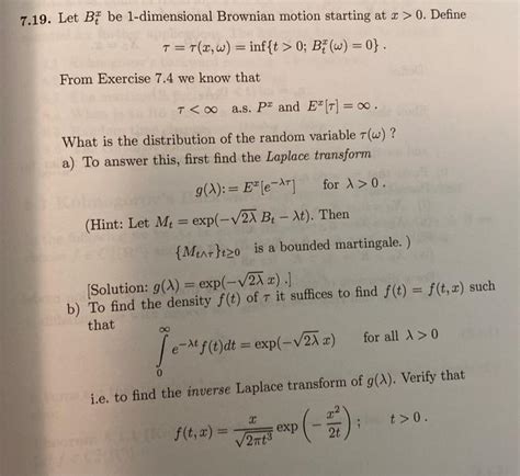 Solved Intro To Stochastic Differential Equations Solution Chegg