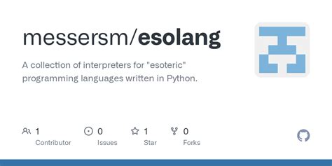 Github Messersmesolang A Collection Of Interpreters For Esoteric