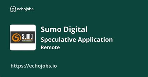 Sumo Digital Is Hiring Speculative Application Seniorleadprincipal