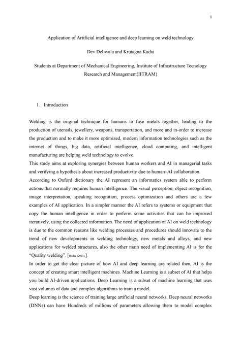 Application Of AI And Deep Learning On Weld Technology Application Of Artificial Intelligence