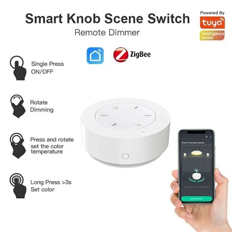 Tuya 스마트 노브 스위치 Diy 무선 장면 전구 컬러 조광기 스위치 버튼 지그비 장치 자동화 시나리오 연결 리모컨 신제품 가족 지능 시스템