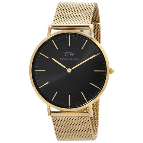Daniel Wellington Classic Mesh Onyx Quartz Black Dial Mens Watch