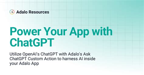 Power Your App With Chatgpt Adalo Resources