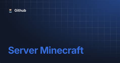Server Minecraft Github