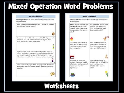 Word Problems Mixed Operations Inspire And Educate By Krazikas