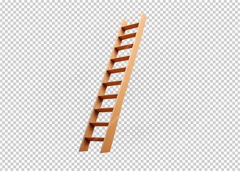 Wooden Ladder Isolated Transparency Background Premium Ai Generated Psd