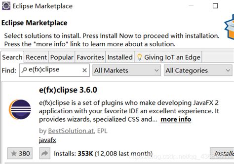 Eclipse中javafx的使用jdk11及以上都可以参考eclipse Marketplace 安装 Javafx Csdn博客