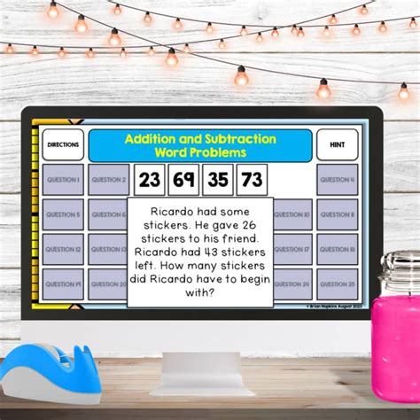 Addition And Subtraction Regrouping Word Problems Game Show Use With Powerpoint™
