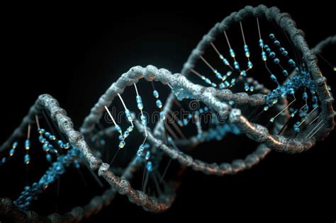 Dna Double Helix Twisting And Turning To Reveal Its Intricate Molecular Structure Stock