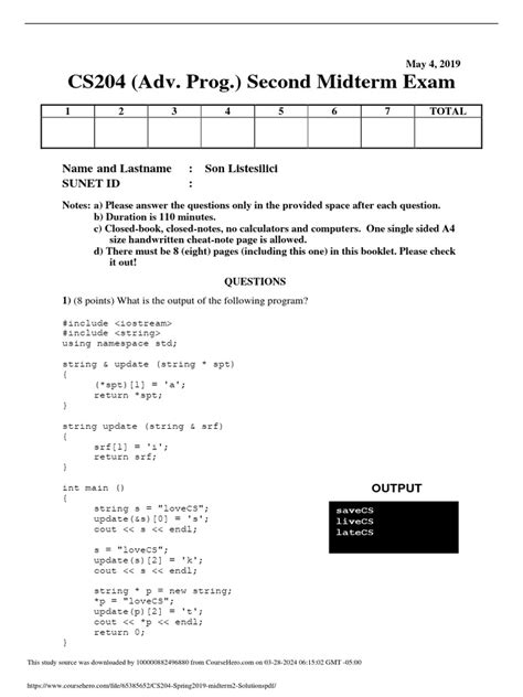 cs204 spring2019 midterm2 solutions pdf pdf computer programming