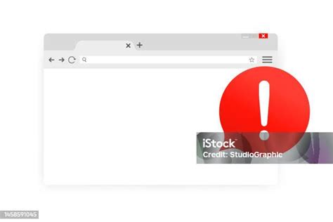 a simple browser window with a warning sign web browser interface web
