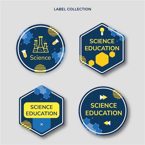 Free Vector Flat Design Science Label Collection