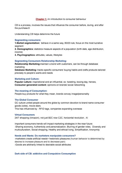 Chapter 1 An Introduction To Consumer Behaviour Chapter 1 An Introduction To Consumer