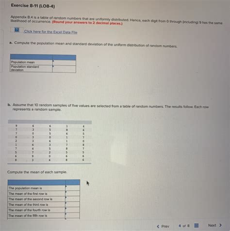 Solved Exercise 8 11 Lo8 4 Appendix B4 Is A Table Of