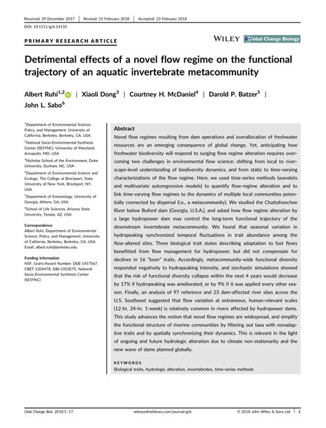 Pdf Detrimental Effects Of A Novel Flow Regime On The Functional