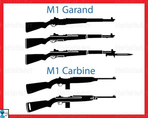 M1 Rifle Clipart Cutting Files Svg Png  Dxf Digital Etsy