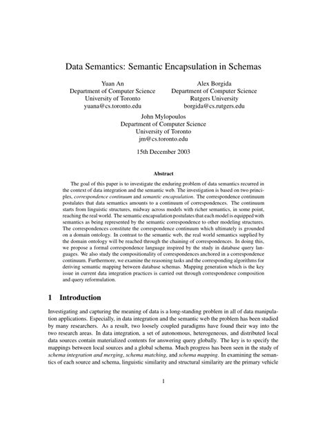 Pdf Data Semantics Semantic Encapsulation In Schemas
