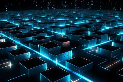 Premium Photo Glowing Grid Connected With Technology Photo