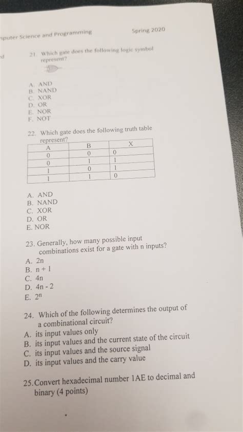Solved Spring 2020 Mputer Science And Programming 21 Which