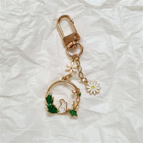 꽃과 토끼 키링 아이디어스