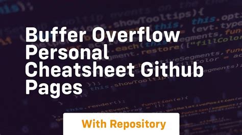 Buffer Overflow personal cheatsheet GitHub Pages - YouTube