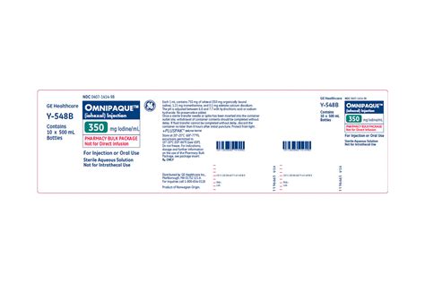 omnipaque 350 iohexol 350 mg ml injection pluspak polymer bottle 500 ml